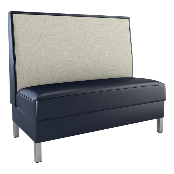 Plain Back Restaurant Booth with Metal Legs