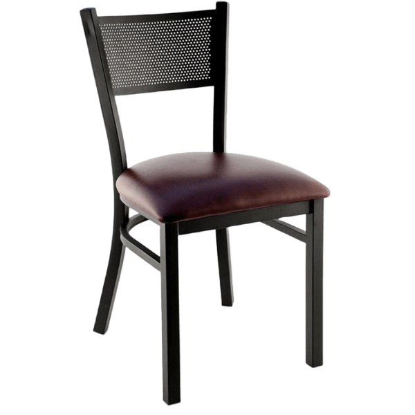 Checker Back Metal Restaurant Chair